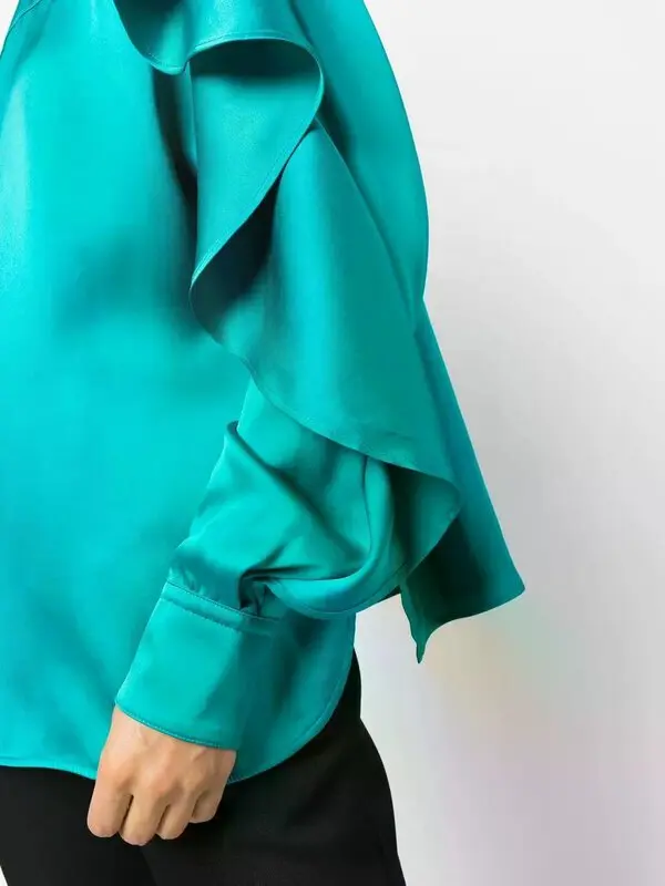 Colville Ruffled Silk Satin Blouse