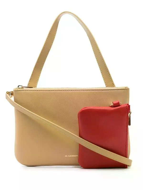 JIL SANDER Logo-lettering Leather Crossbody Bag - Neutrals