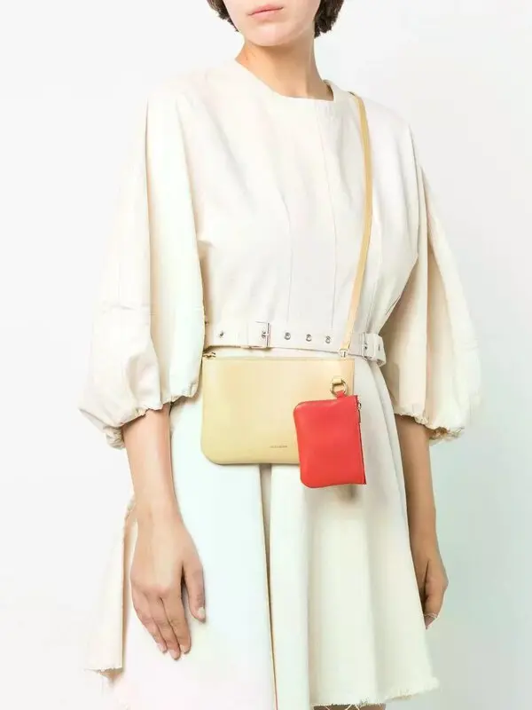 JIL SANDER Logo-lettering Leather Crossbody Bag - Neutrals