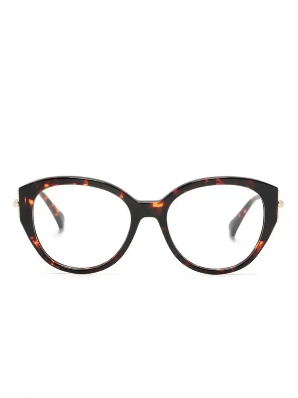 Max Mara Tortoiseshell-effect Round-frame Glasses - Brown
