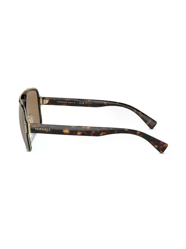 Versace Tortoiseshell-effect Pilot-frame Sunglasses