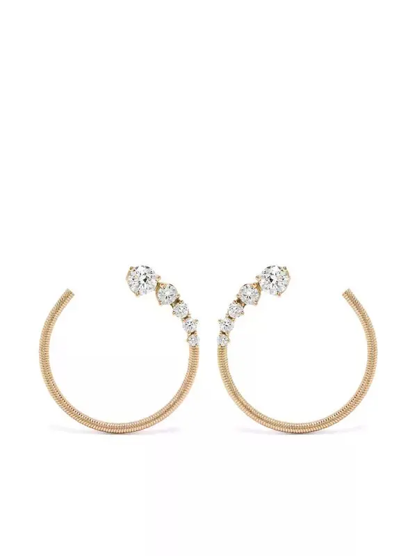 LEANDRA 18kt Yellow Cabo Rueda Diamond Earrings - Gold