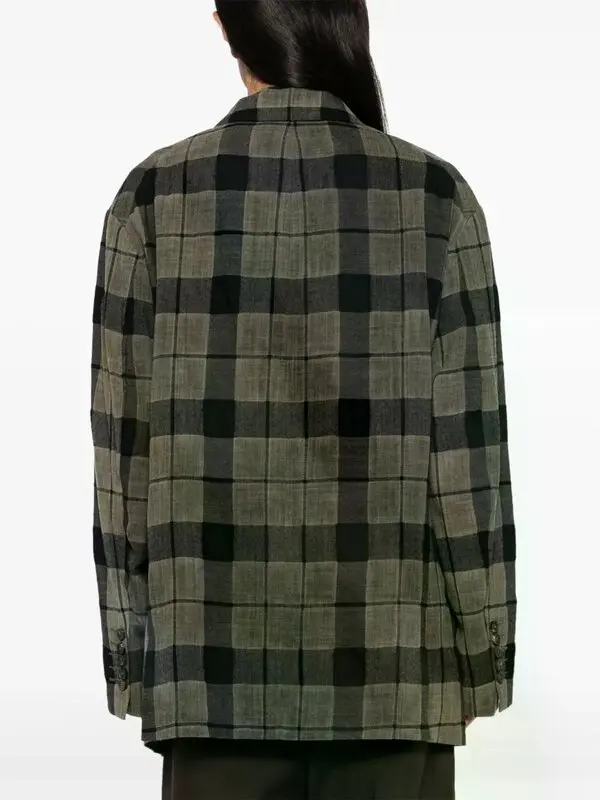 ZIGGY CHEN Check Pattern Blazer - Grey