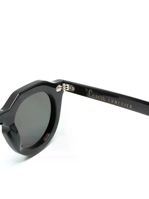 LESCA Toro Round-frame Sunglasses - Black