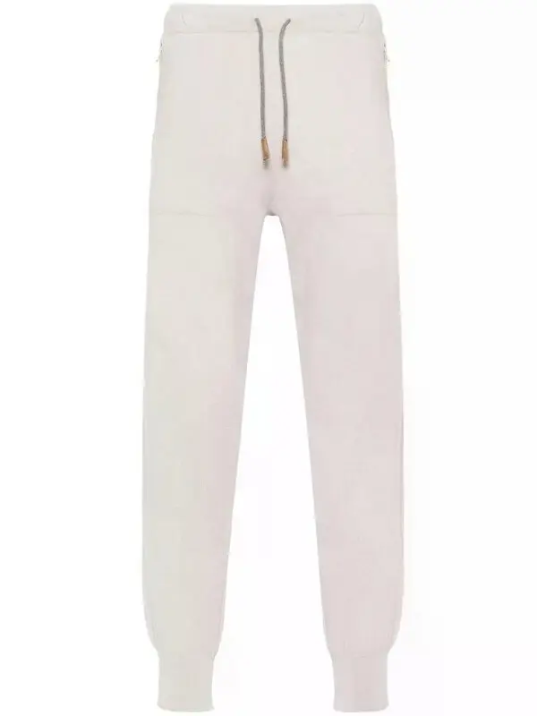 Eleventy Drawstring-fastening Cashmere Track Pants - Neutrals