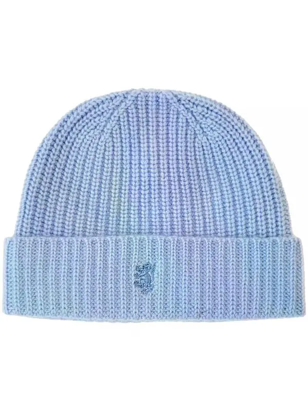 Pringle Of Scotland Ribbed Cashmere Beanie - Blue
