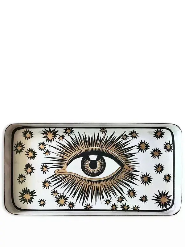 LES-OTTOMANS Eye-motif Tray - White