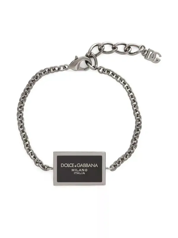 Dolce & Gabbana Logo-plaque Bracelet - Silver