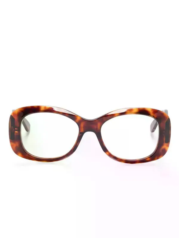 Valentino Garavani Oval-frame Glasses - Brown