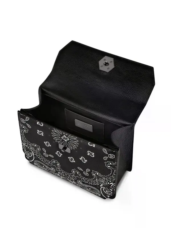 Philipp Plein Medium Superheroin Paisley Leather Bag