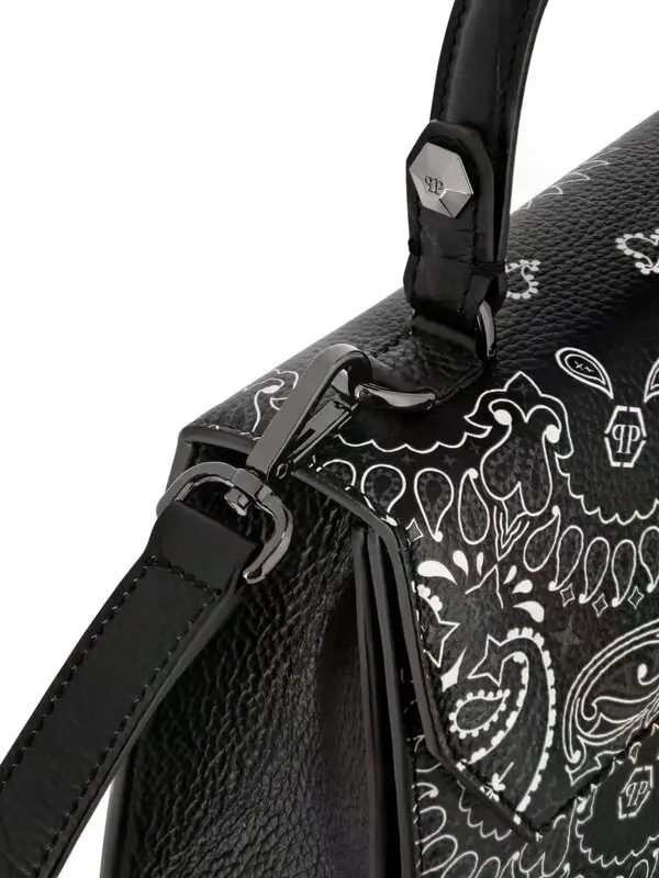 Philipp Plein Medium Superheroin Paisley Leather Bag