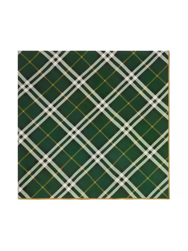 Burberry Checked Silk Scarf - Green