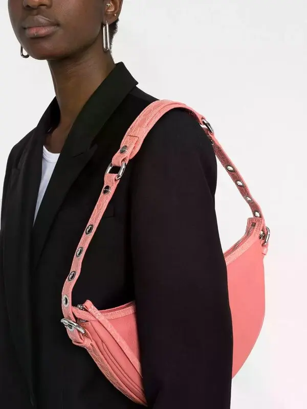 By Far Gib Crocodile-embossed Shoulder Bag