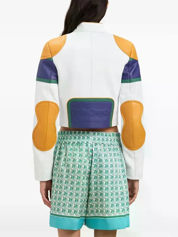 Palm Angels Classic Logo Leather Biker Jacket