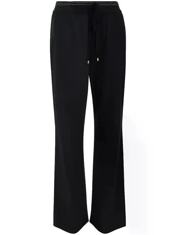 Lorena Antoniazzi Virgin Wool Track Pants With Drawstring Waistband