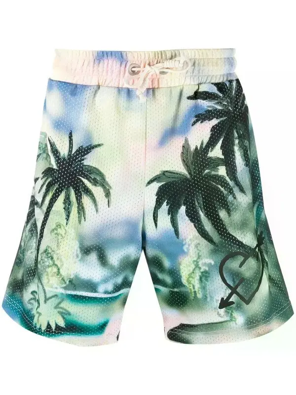 Palm Angels Paradise Mesh Track Shorts - Blue