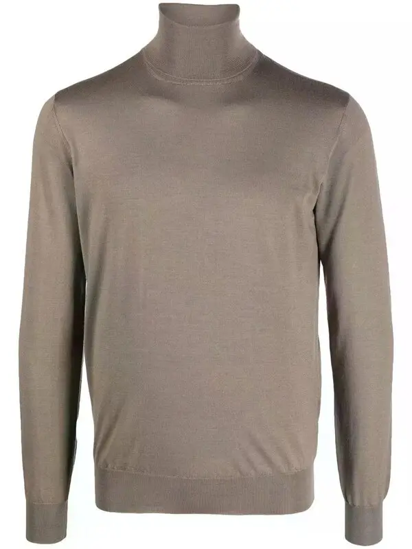 DELL'OGLIO Roll-neck Knit Jumper - Neutrals