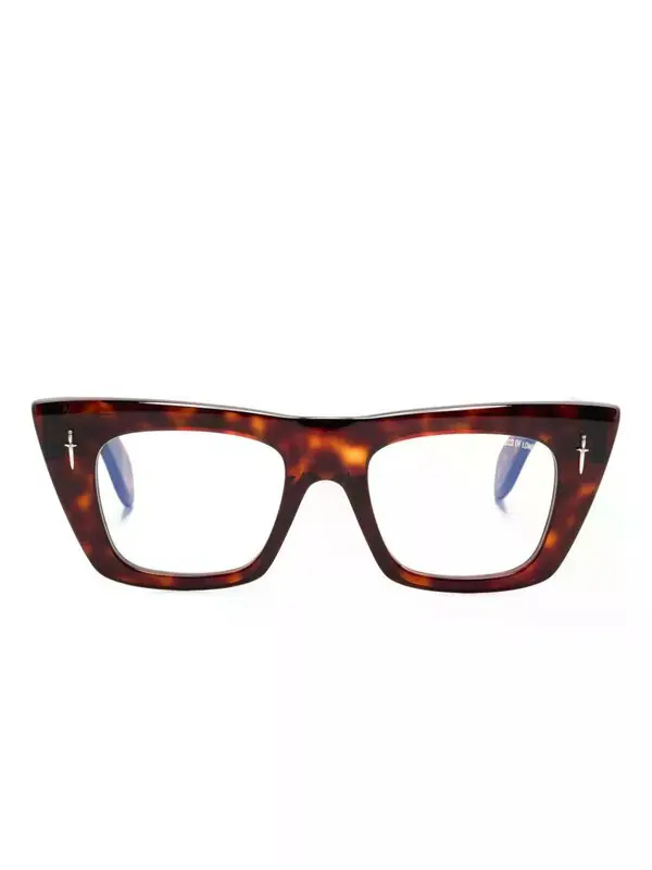 CUTLER & GROSS Prometheus Tortoiseshell Square Frame Glasses - Brown