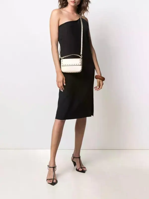 Valentino Garavani Rockstud Grainy Calfskin Leather Bag - Neutrals