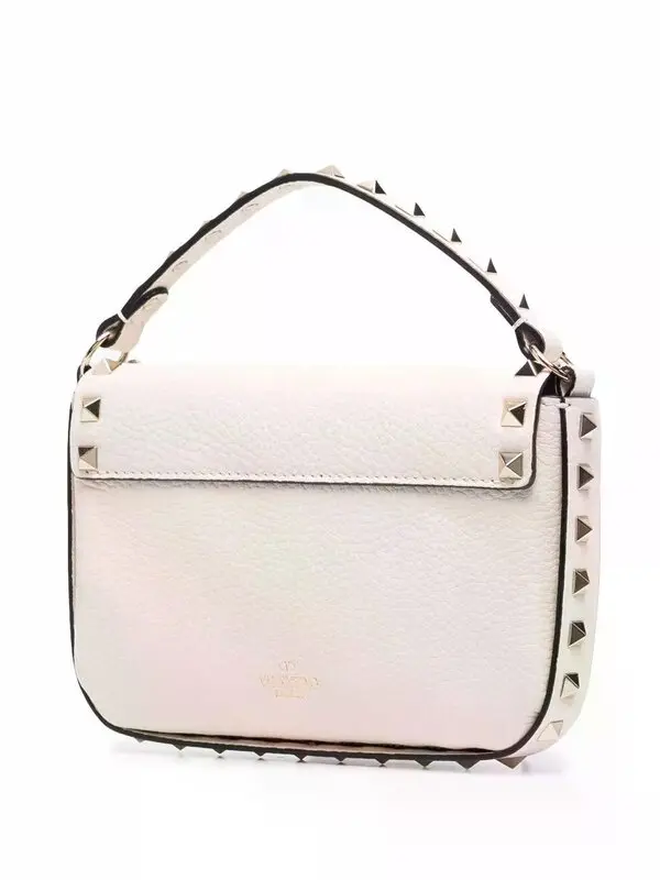 Valentino Garavani Rockstud Grainy Calfskin Leather Bag - Neutrals