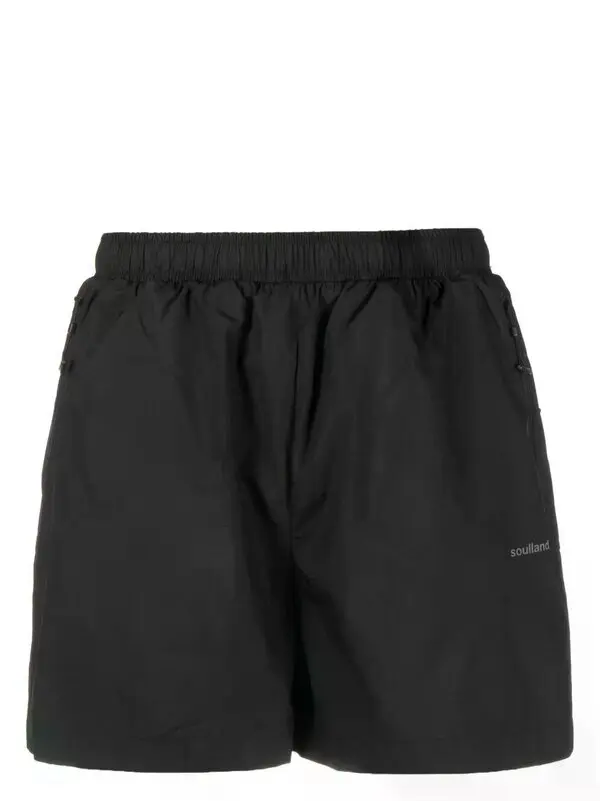 SOULLAND Logo-print Swim Shorts - Black