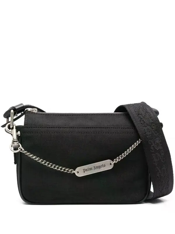 Palm Angels Logo-chain Messenger Bag - Black