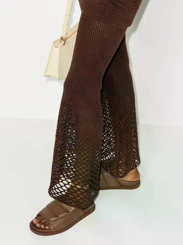GIABORGHINI Padded Leather Slides - Brown