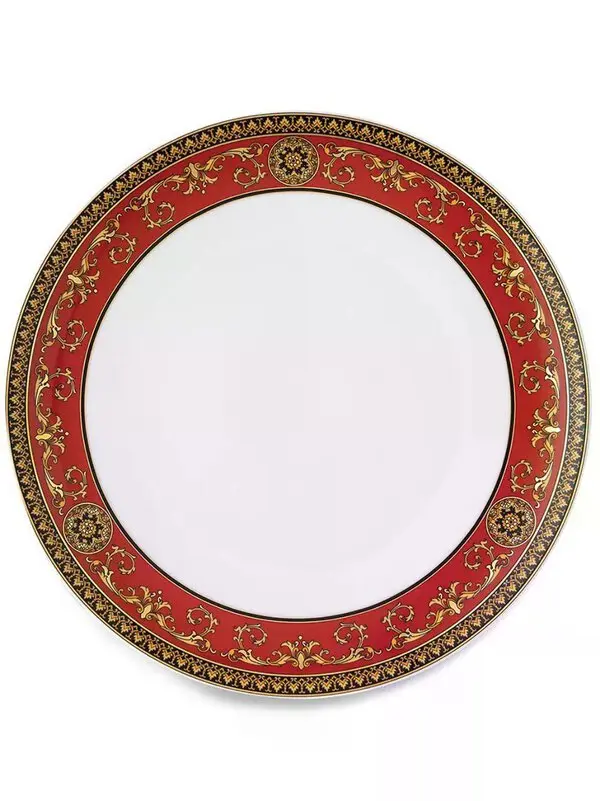 Versace Medusa Porcelain Dinner Plate - Red