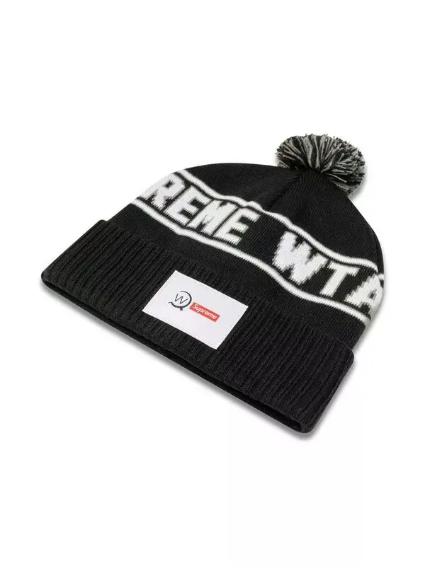 Supreme X Wtaps Intarsia Logo Beanie - Black