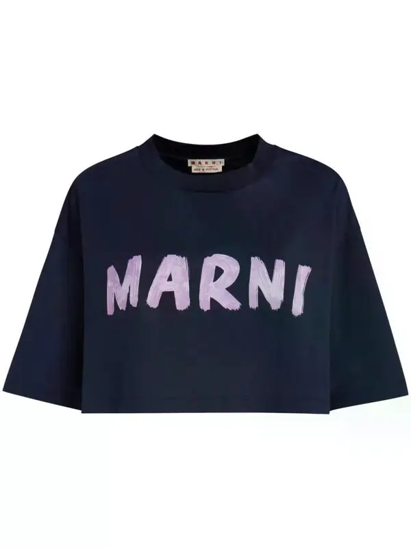 Marni Logo-print Cropped Cotton T-shirt