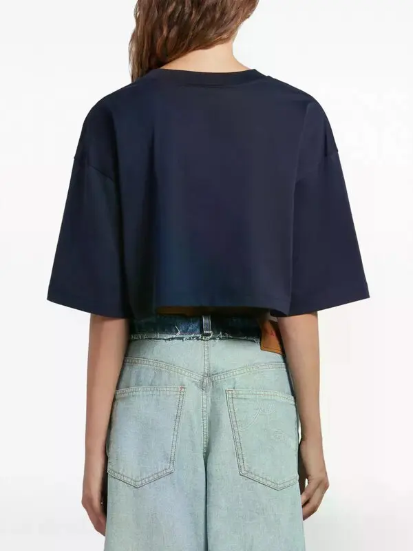 Marni Logo-print Cropped Cotton T-shirt