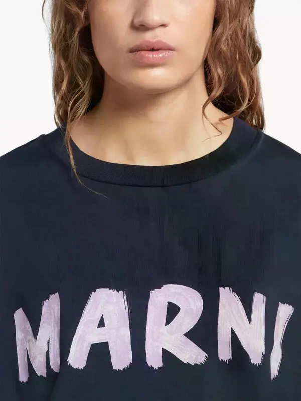 Marni Logo-print Cropped Cotton T-shirt
