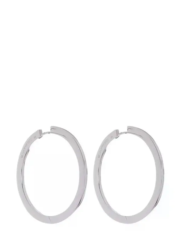CADAR 18kt White Gold Hoop Earrings - Silver