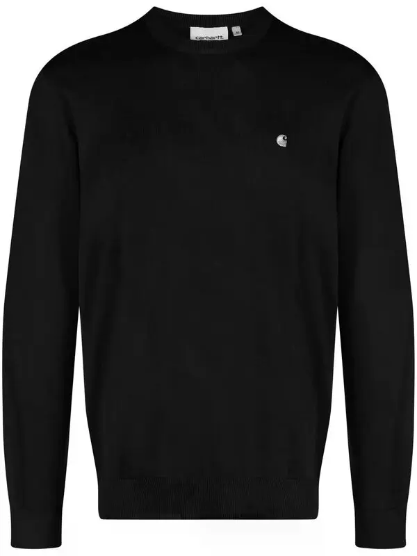 Carhartt Work In Progress Logo-embroidered Crew Neck Jumper - Black