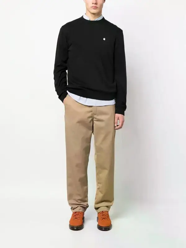 Carhartt Work In Progress Logo-embroidered Crew Neck Jumper - Black