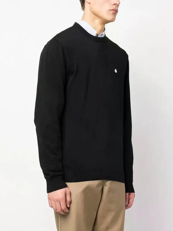 Carhartt Work In Progress Logo-embroidered Crew Neck Jumper - Black