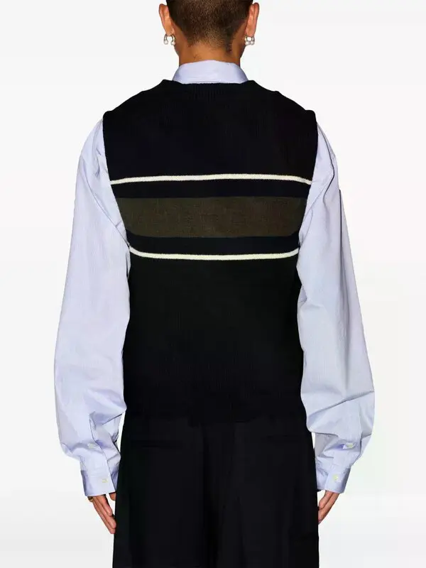 AMBUSH Distressed Striped Wool Vest