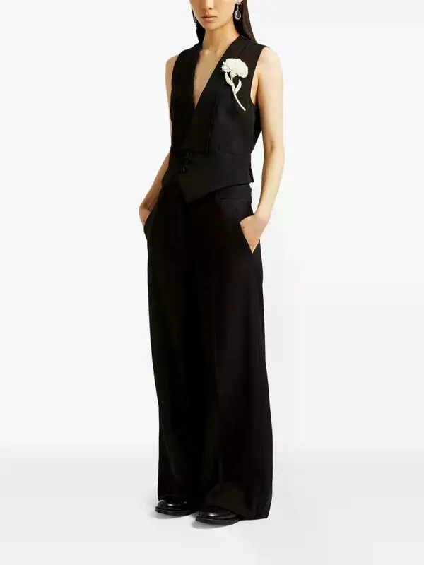 Erdem Carnation Brooch-detail Waistcoat