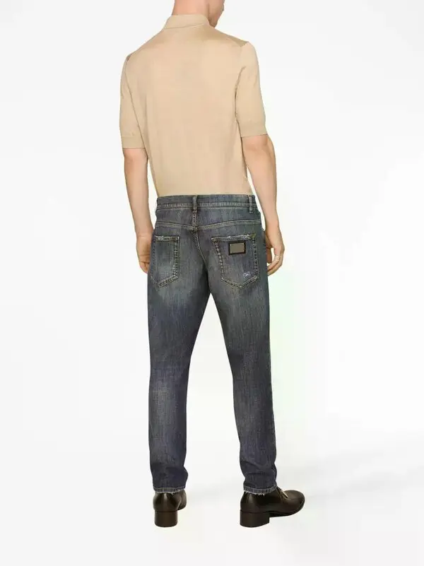 Dolce & Gabbana Short-sleeve Silk Polo Shirt