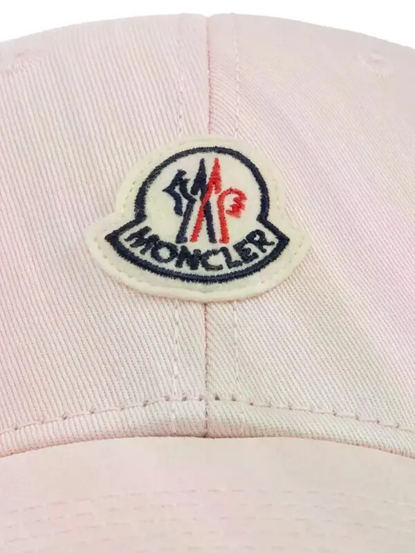Moncler Logo-patch Gabardine Baseball Cap - Pink