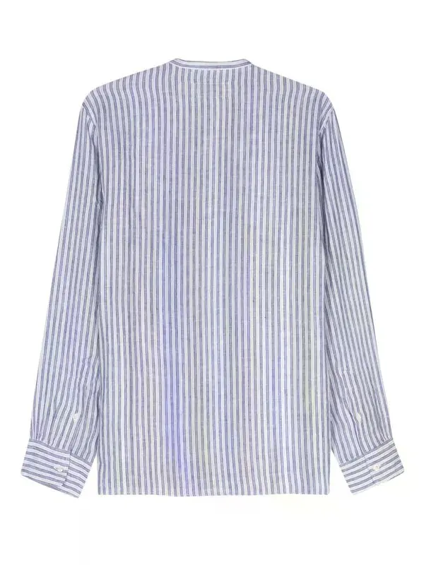Officine Générale Striped Linen Blend Shirt