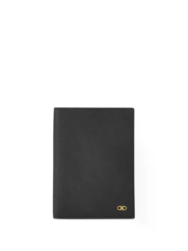 FERRAGAMO Gancini Passport Holder - Black
