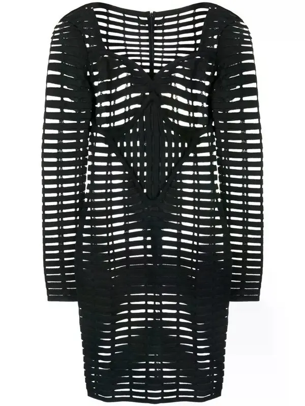 GENNY Open-knit Bustier Mini Dress