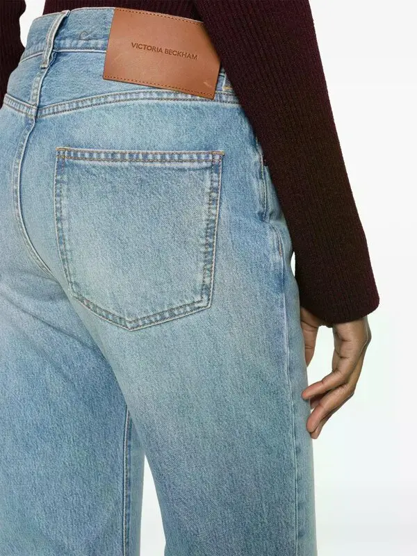 Victoria Beckham Logo-patch Cotton Straight Jeans
