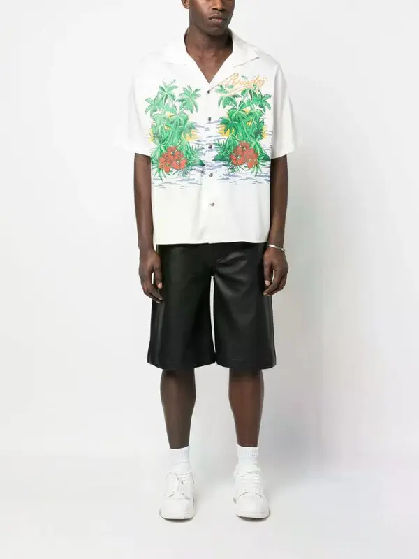 Rhude Palmas Snap Short-sleeve Shirt