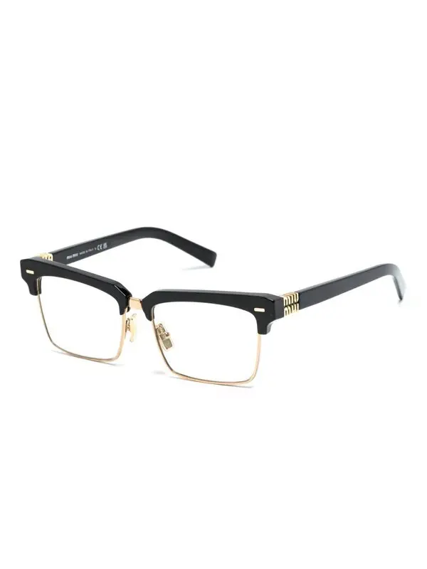 Miu Miu Mu10zs Rectangle-frame Glasses - Black
