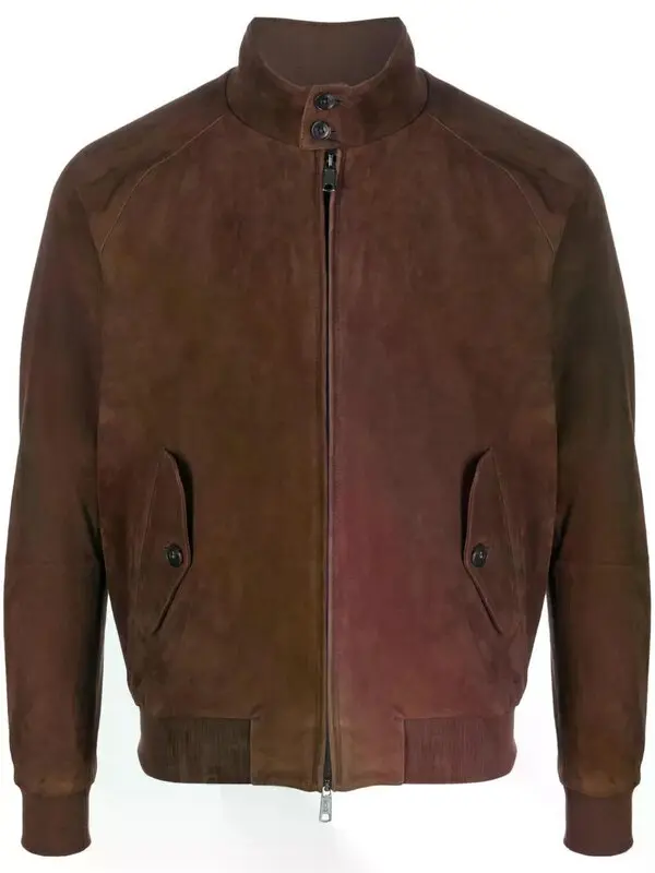 BARACUTA G9 Harrington Panelled Suede Jacket
