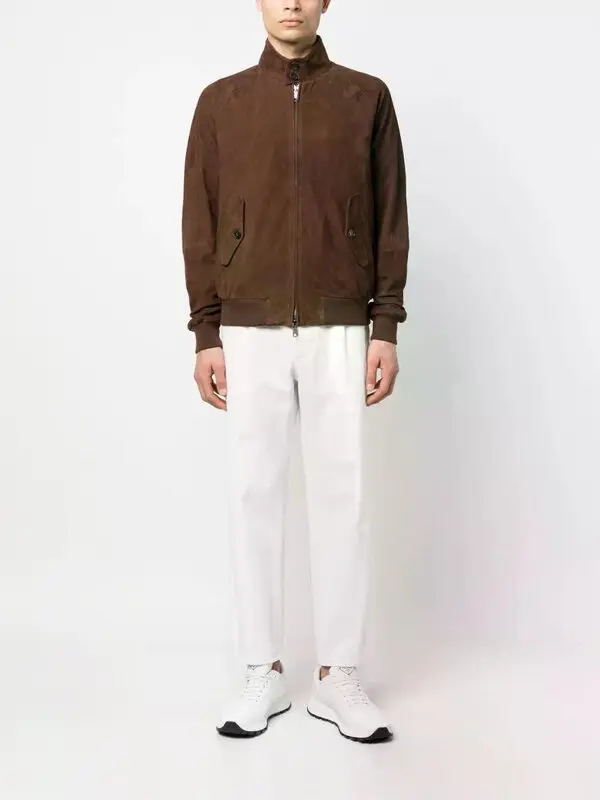 BARACUTA G9 Harrington Panelled Suede Jacket