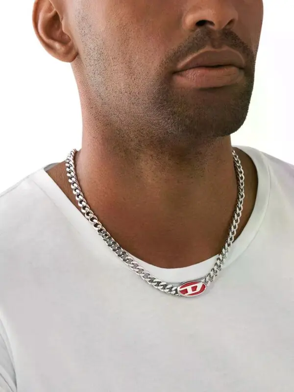 DIESEL® Logo Plaque Chain Necklace