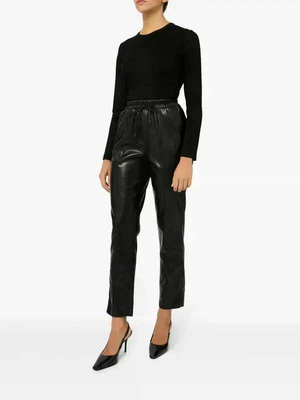 EMMA E GAIA Faux-leather Straight Leg Pants